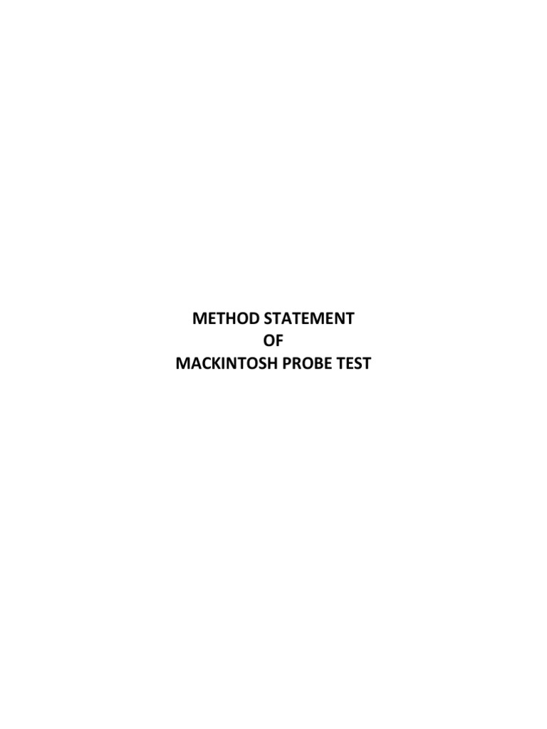 Mackintosh Probe Test Method Statement | PDF