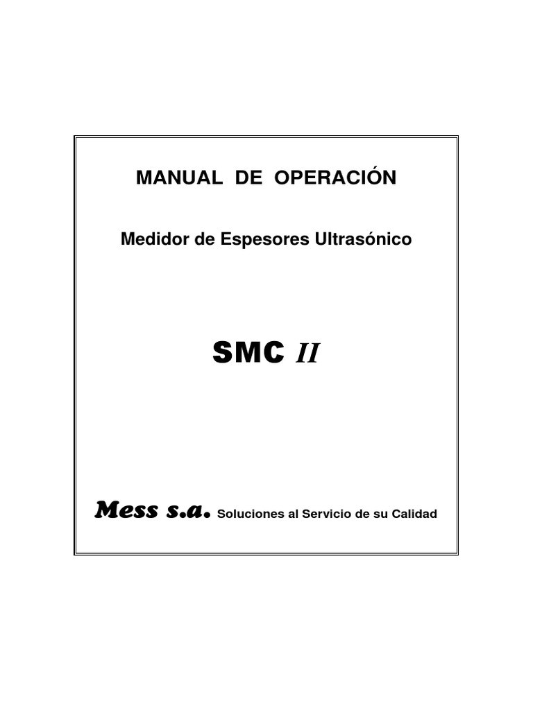 Manual de Operacion SMC II | PDF | Calibración | Medición