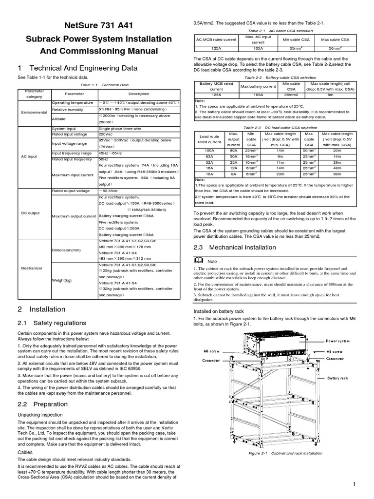 NetSure 731 A41 - Installation & Commisioning Manual | PDF | Electrical ...