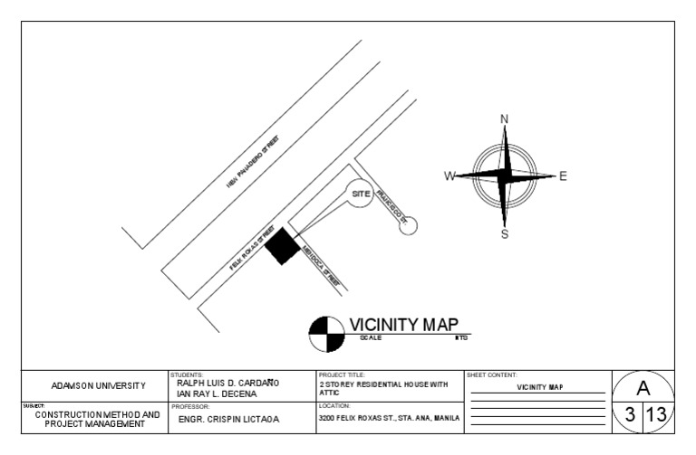 Vicinity Map: Ralph Luis D. Cardano Adamson University Ian Ray L ...