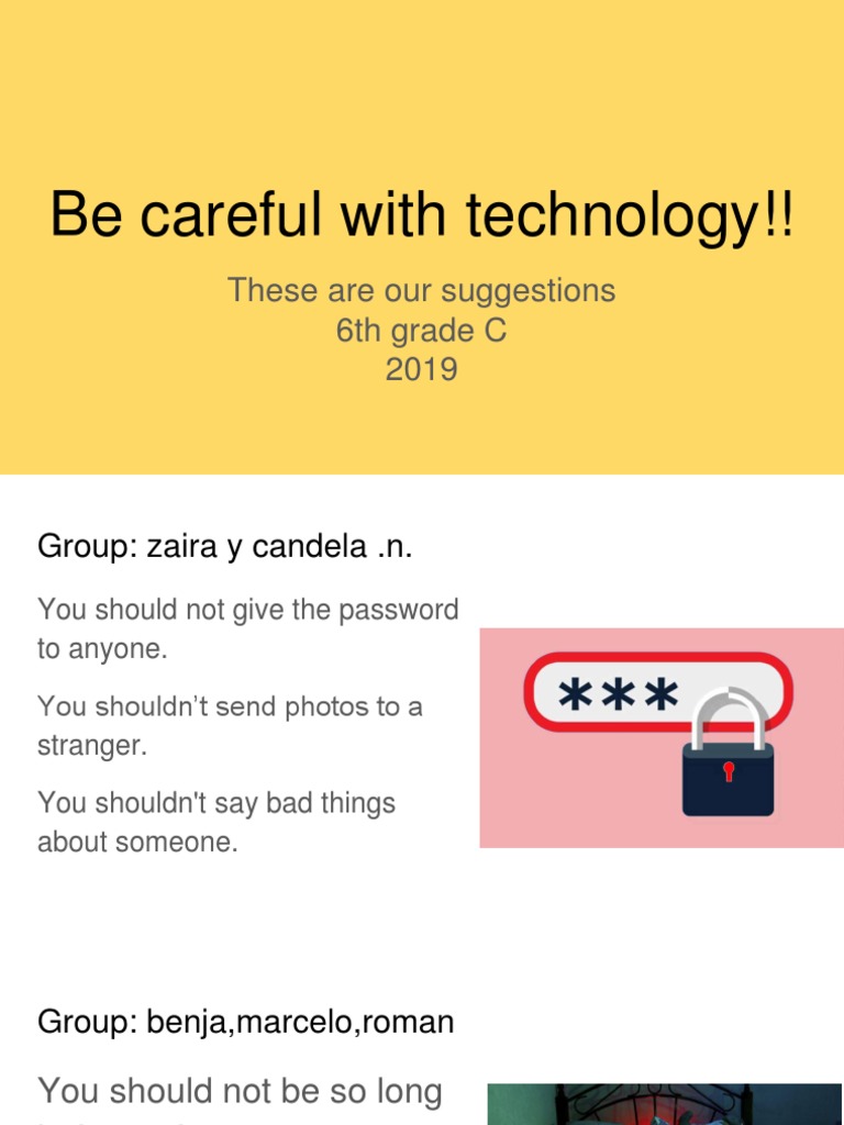 Be Careful With Technology!! 6C | PDF