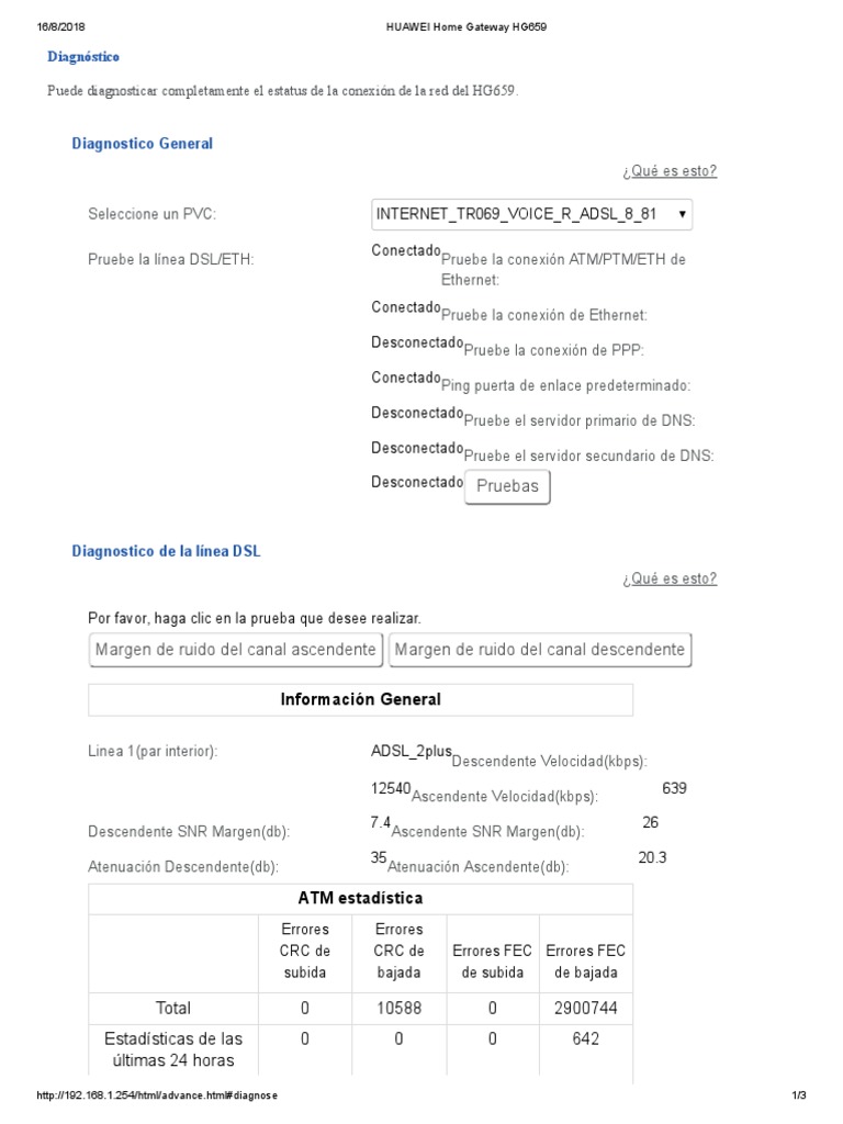 HUAWEI Home Gateway HG659 PDF | PDF | Modo de Transferencia Asíncrona ...