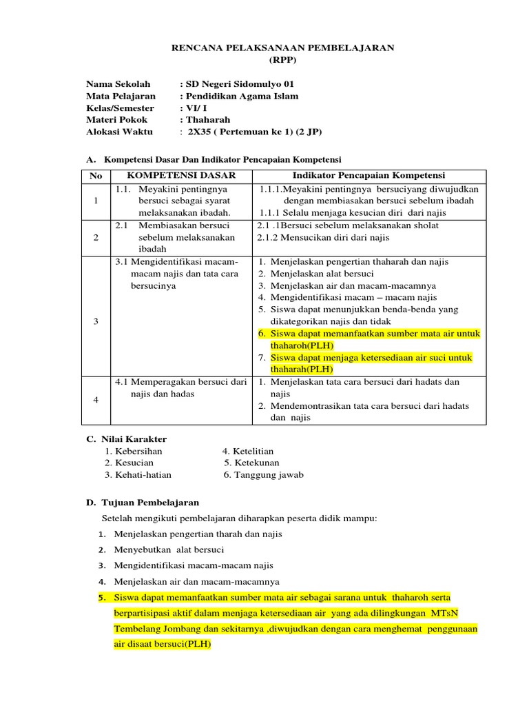 RPP Fiqih Adiwiyata | PDF