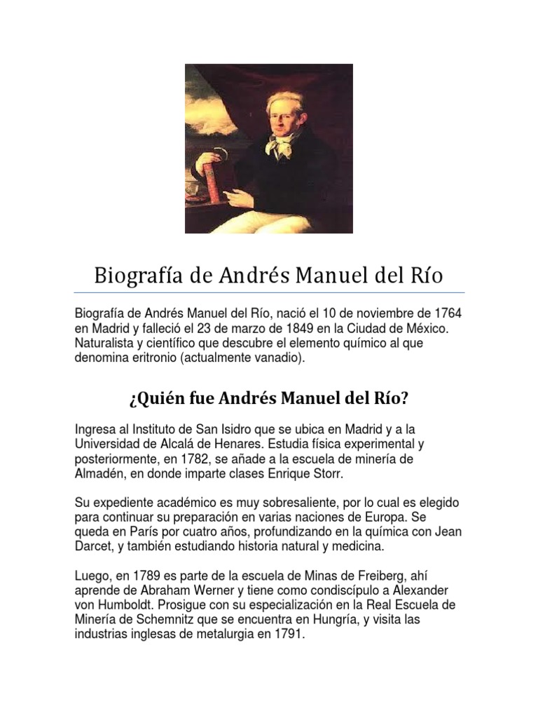 Biografía de Andrés Manuel Del Río | PDF | Naturaleza
