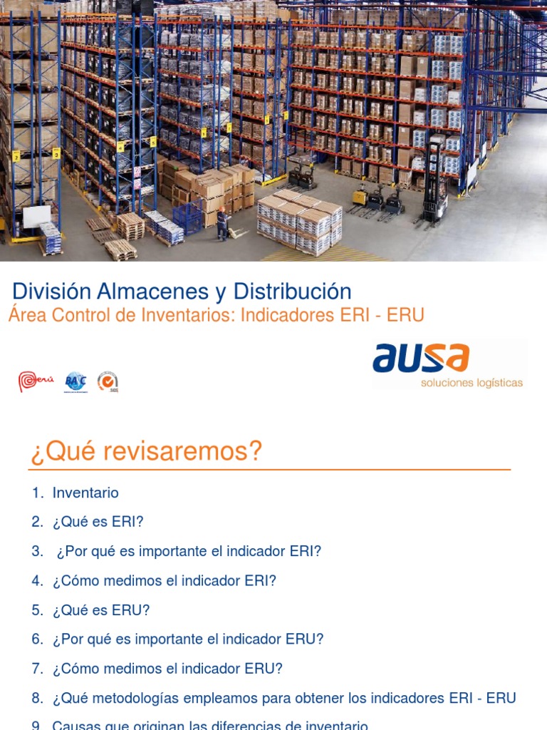 Presentacion Indicadores ERI-ERU - Listo | PDF | Inventario | Informática