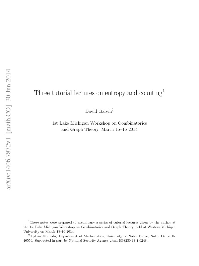 Three Tutorial Lectures | PDF | Combinatorics | Vertex (Graph Theory)