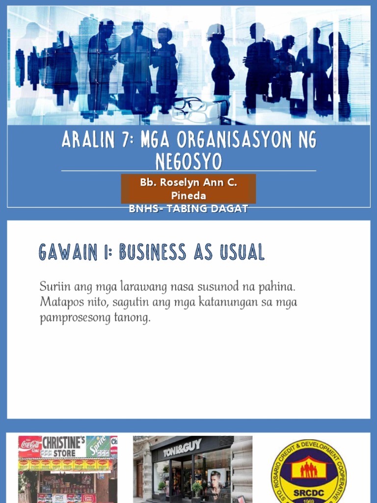 q1 - l8 Organisasyon NG Negosyo - PPT - AP 9 | PDF