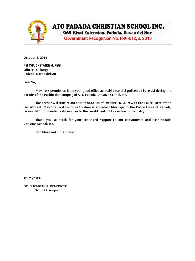 Police Department Letter | PDF