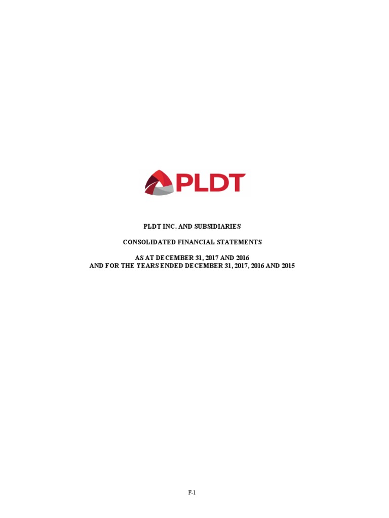 PLDT 4q2017 Financial Statements PDF | PDF | American Depositary ...
