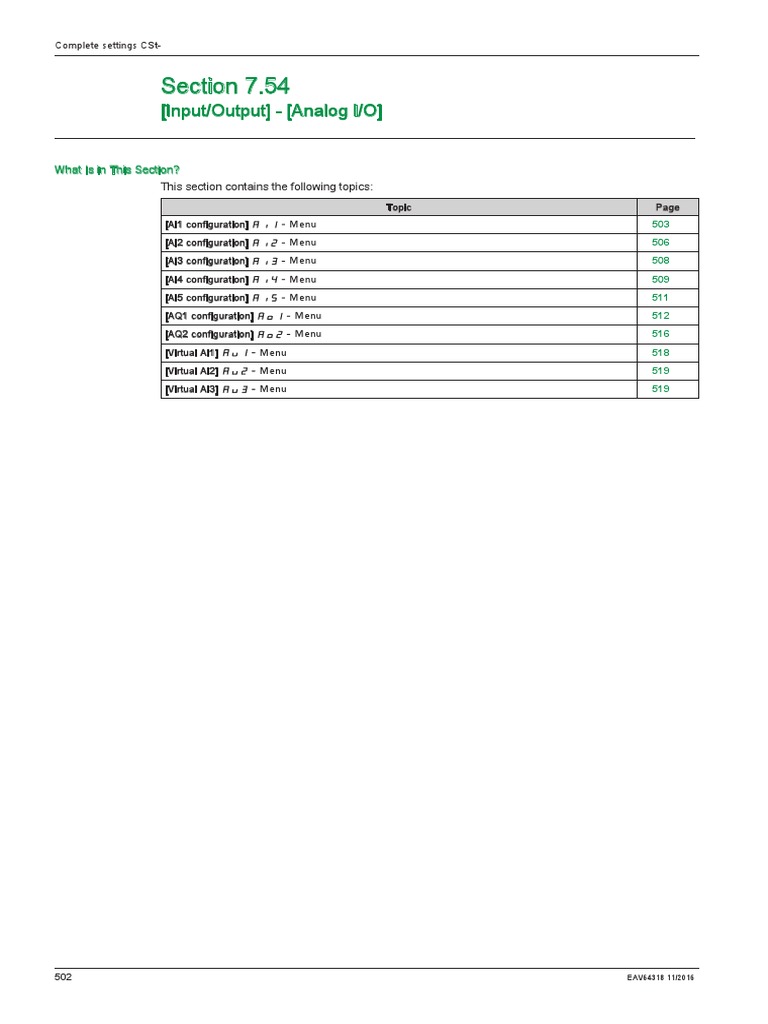 ATV600 Programming Manual en EAV64318 04 - Analog Input | PDF