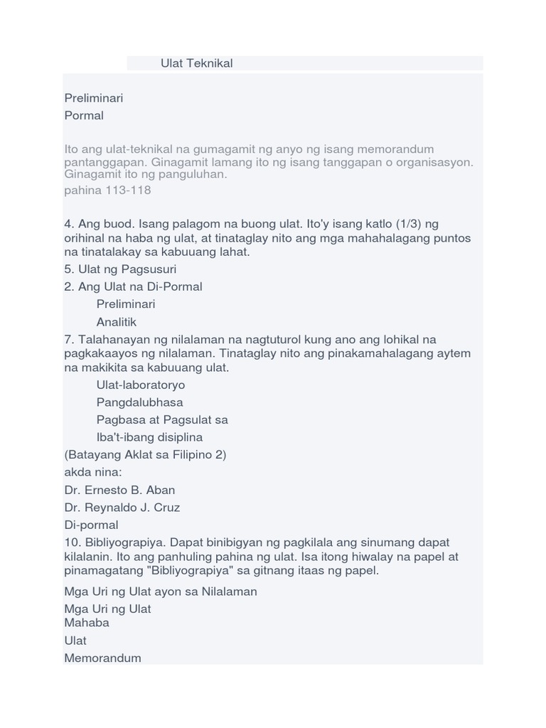 Ulat Teknikal | PDF