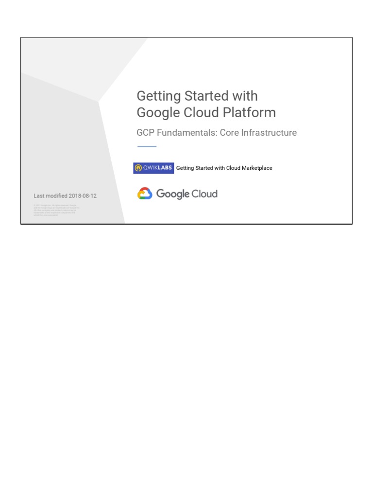 GCP Fund Module 2 Getting Started With Google Cloud Platform | PDF ...