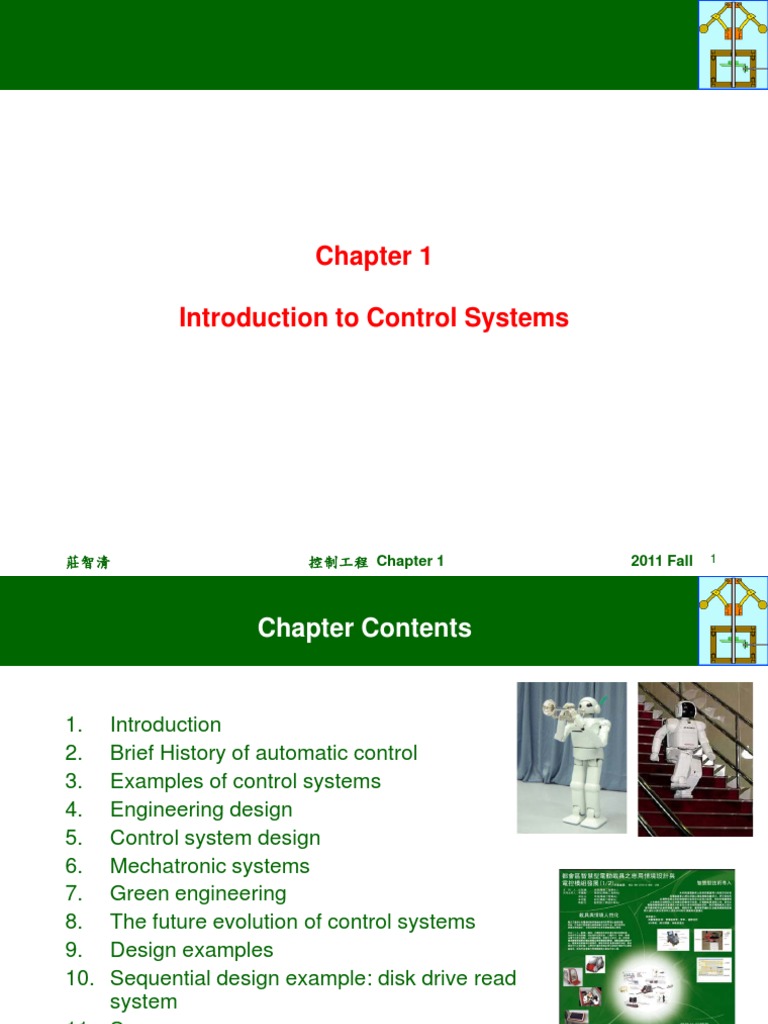 Introduction to Control Systems: 莊智清 控制工程 Chapter 1 2011 Fall | PDF | Control Theory | Control ...