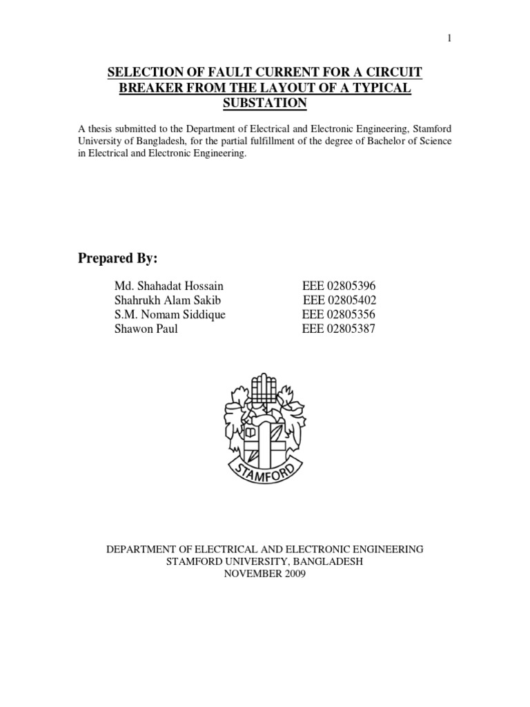 Fault Current Selection Circuit Breaker Substation Layout | PDF | Electric Arc | Relay