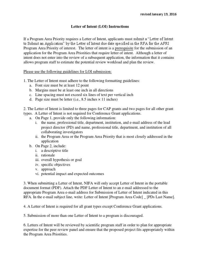 LOI Letter of Intent 2016 | PDF | Business