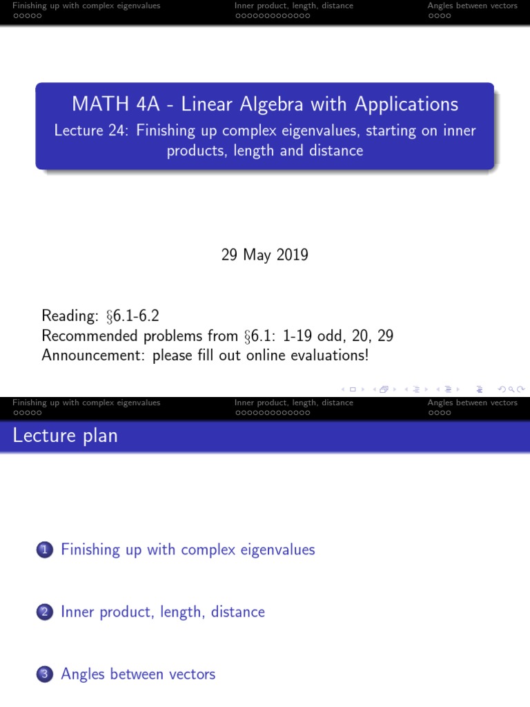 MATH 4A - Linear Algebra With Applications | PDF | Eigenvalues And ...