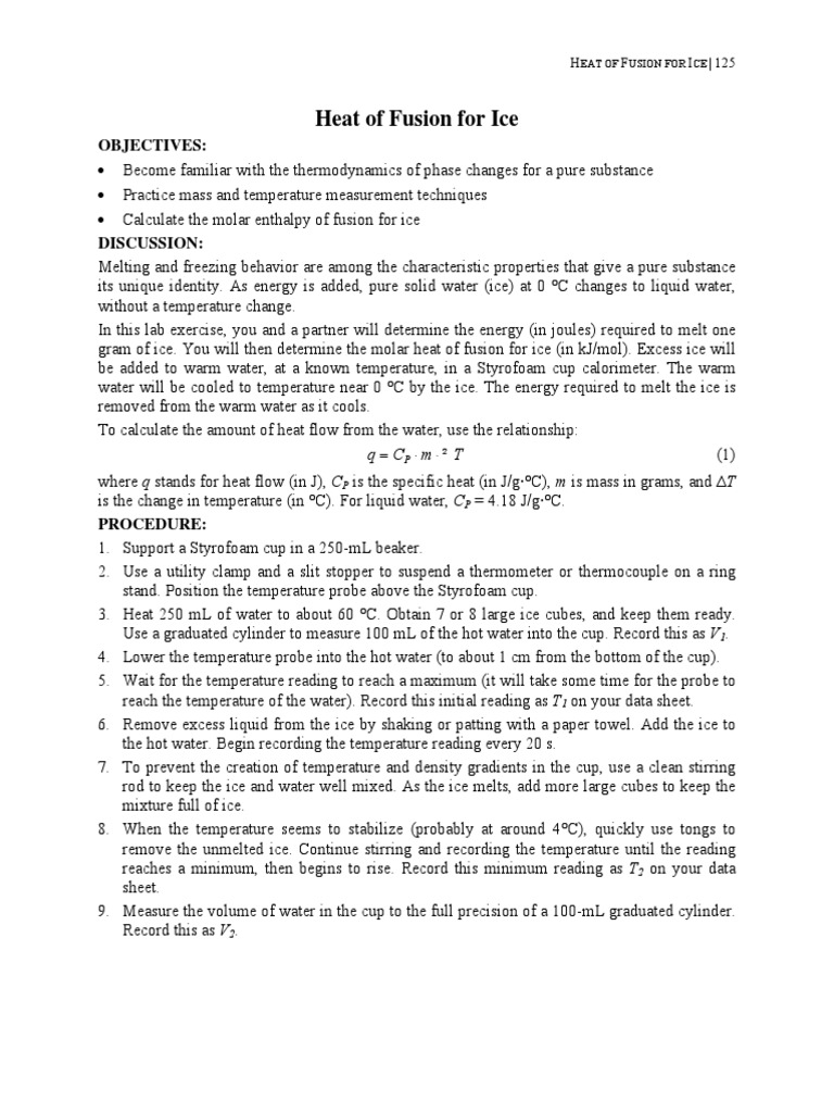 13B Heat of Fusion | PDF | Heat | Enthalpy