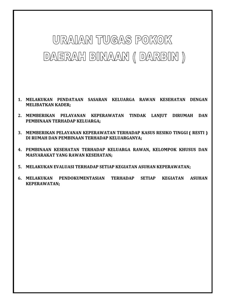 Tugas Pokok Darbin | PDF