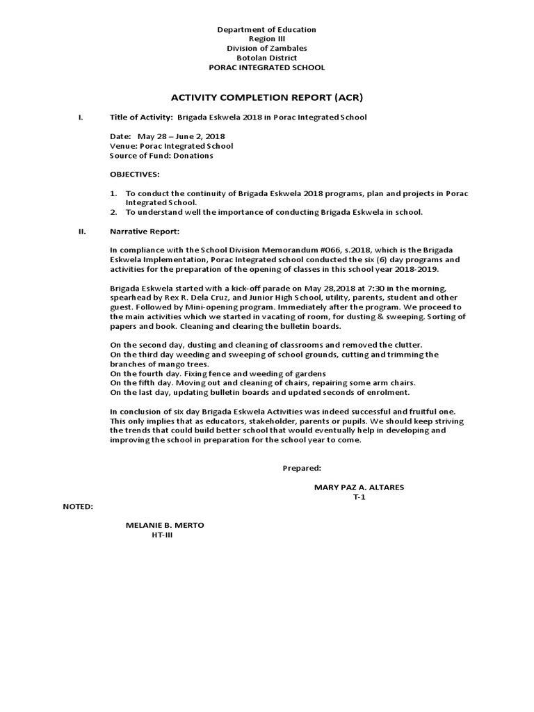 Activity Completion Report | PDF | Learning | Behavior Modification