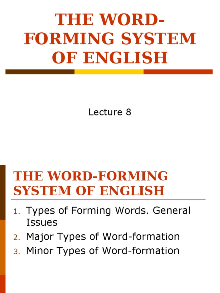 The Word-Forming System of English | Download Free PDF | Word | Philology