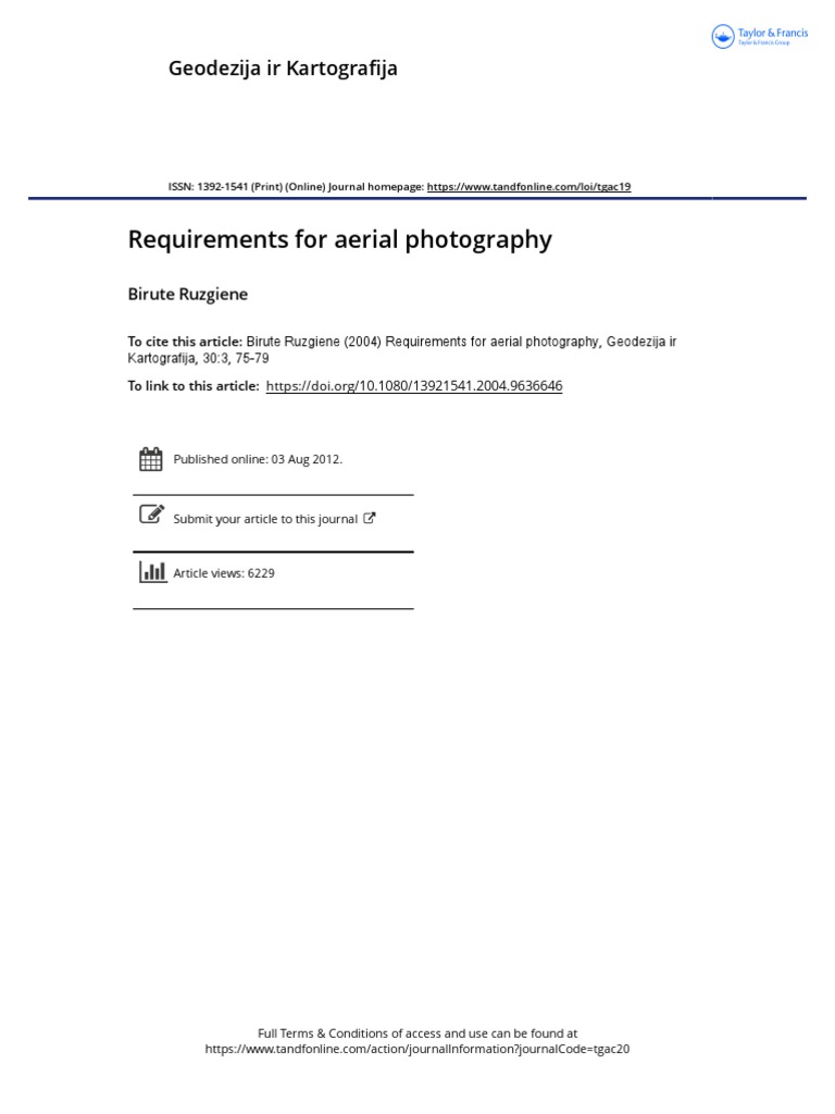 Requirements For Aerial Photography PDF | PDF | Image Resolution ...