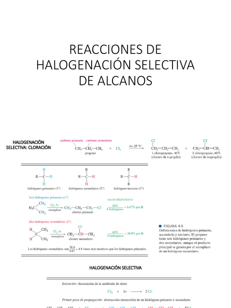 Halogenación Selectiva de Alcanos | PDF