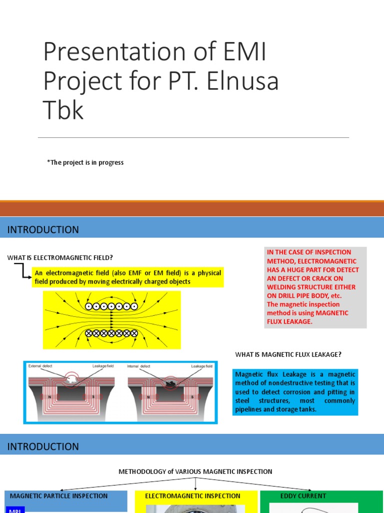 Presentation of EMI Project For PT - Elnusa | PDF | Nondestructive ...