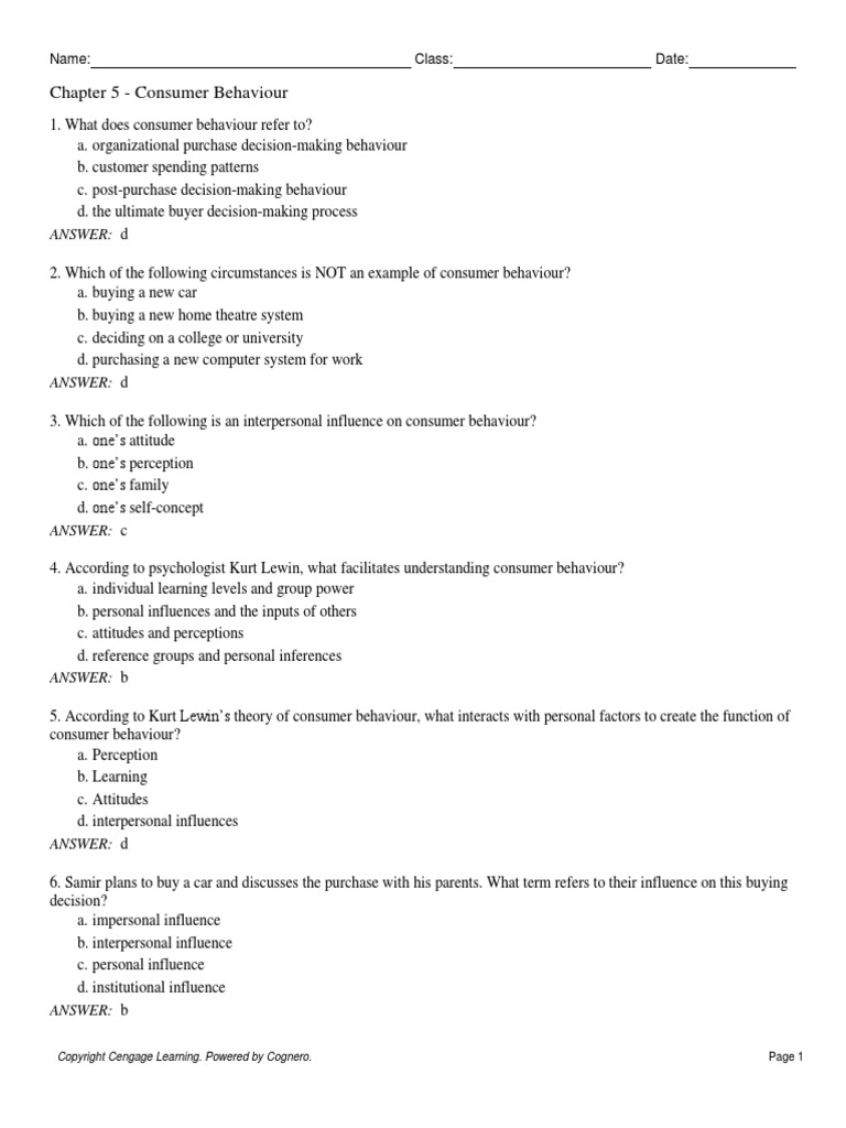 Chapter 5 Consumer Behaviour | PDF | Consumer Behaviour | Attitude (Psychology)