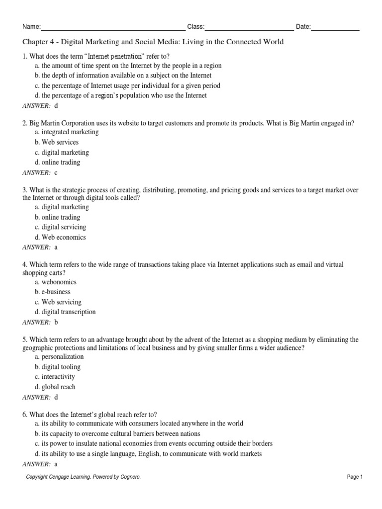 Chapter 4 Digital Marketing and Social Media Living in The Connected ...