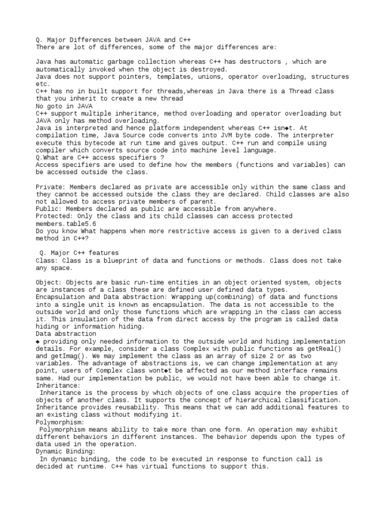 C++ Notes | PDF | C++ | Class (Computer Programming)