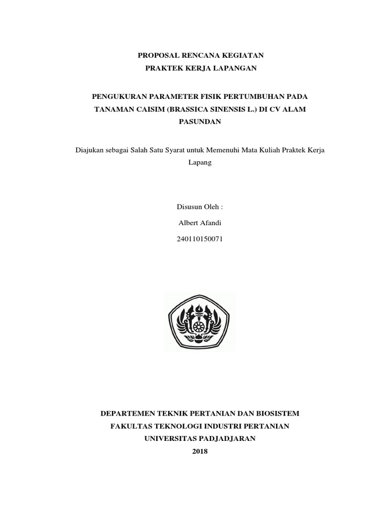 Proposal PKL Albert Afandi (CV. Alam Pasundan) Edit | PDF