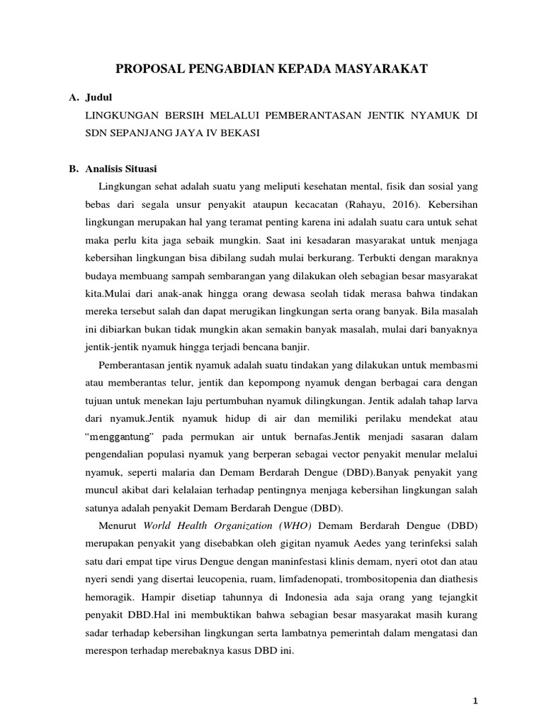 Proposal Pengabdian Kepada Masyarakat: A. Judul | PDF