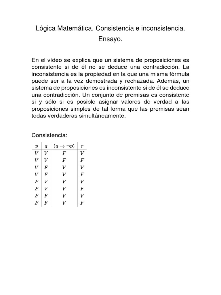 Consistencia e Inconsistencia | PDF