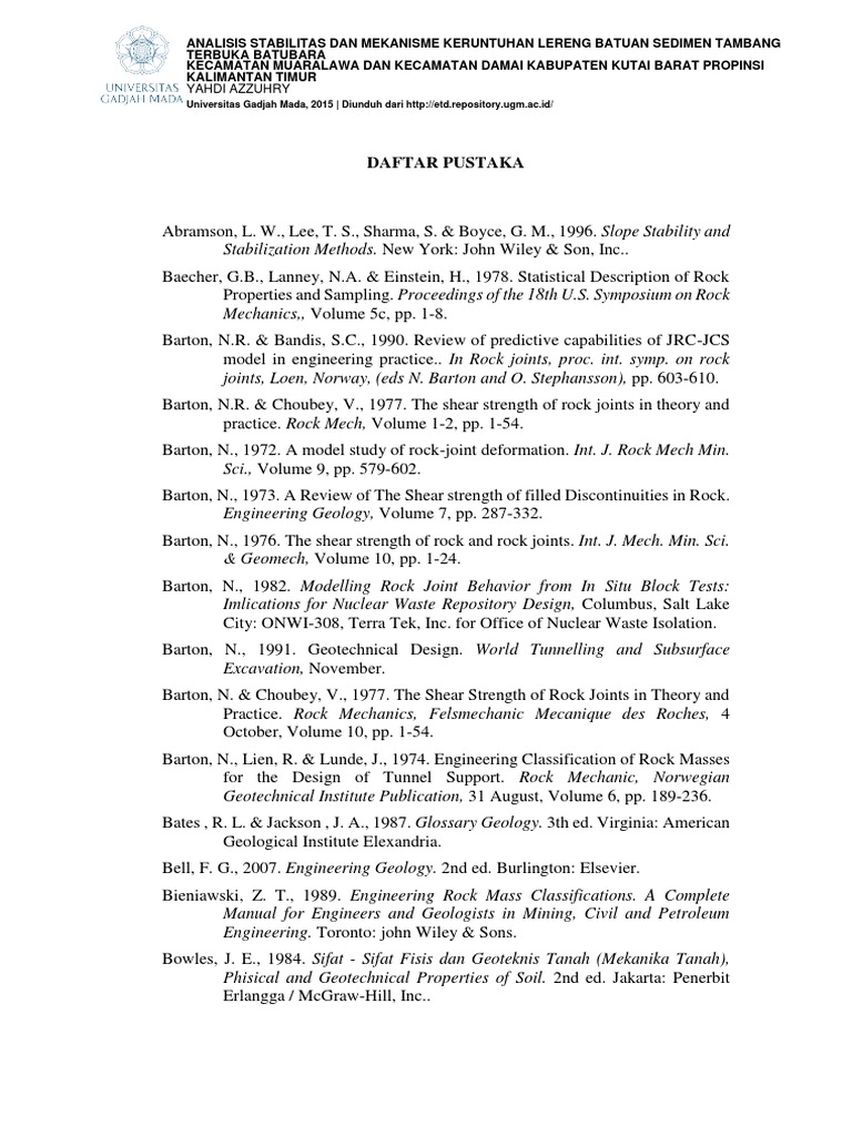 Daftar Pustaka | PDF | Geotechnical Engineering | Geology