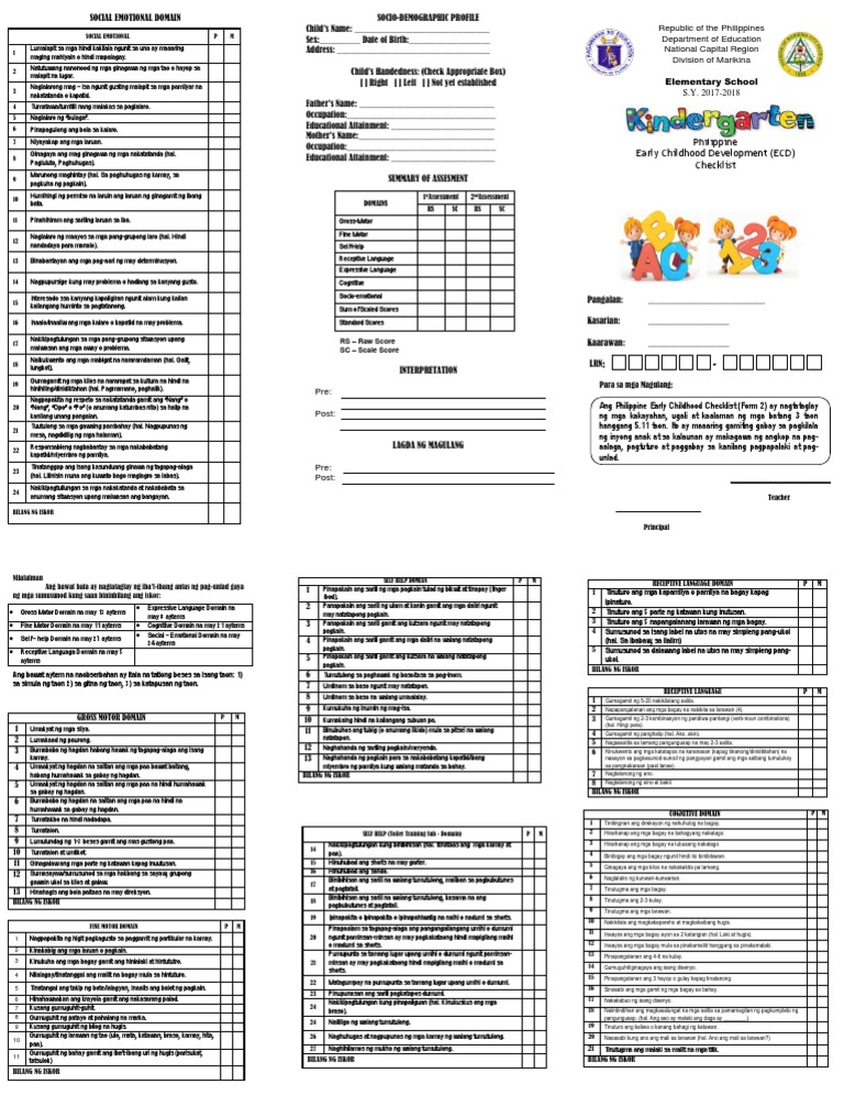 ECD Checklist Tagalog | PDF