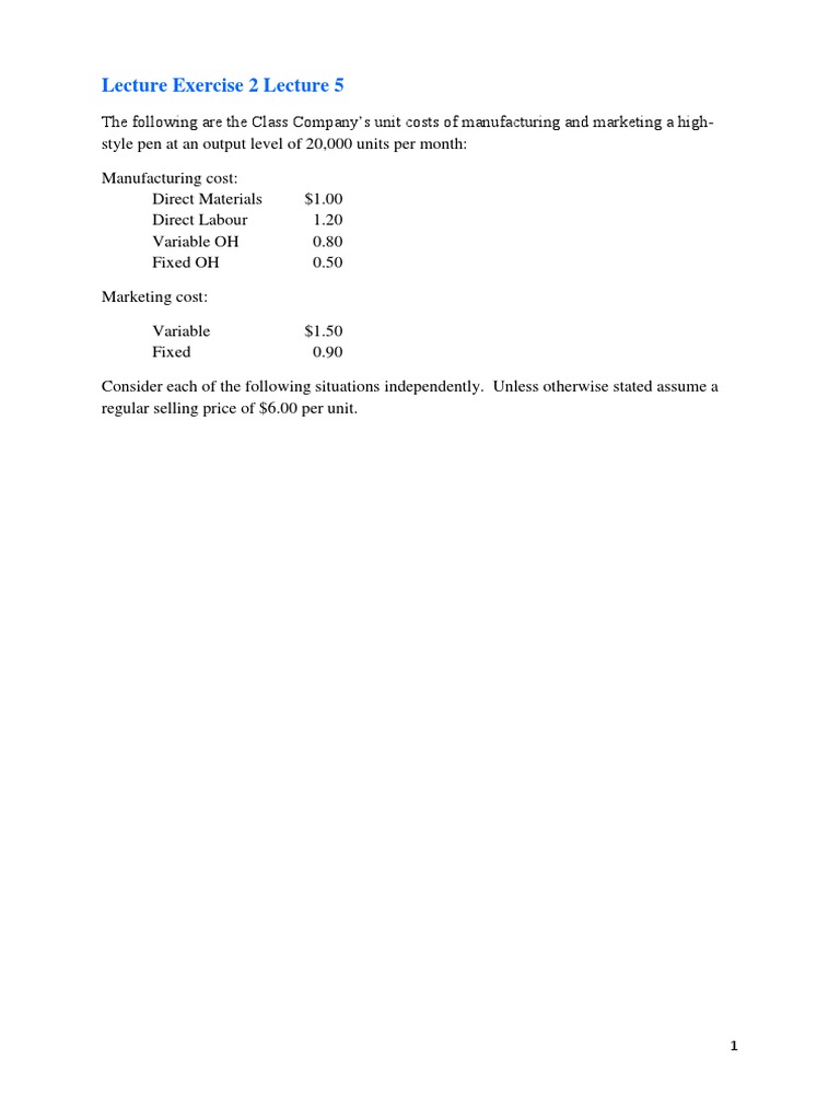 ACCT3104 - Lecture 5 - Lecture Exercise 2 & Solution RF | PDF ...