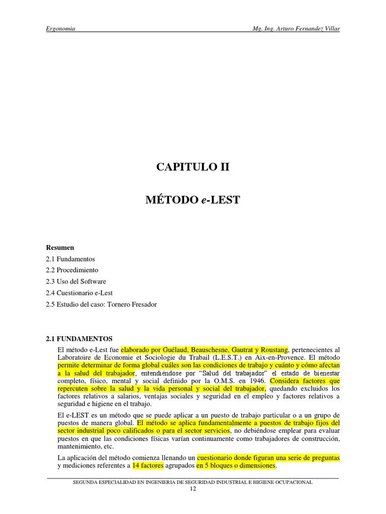Ergonomia Metodo E | PDF | Factores humanos y ergonomía | Software
