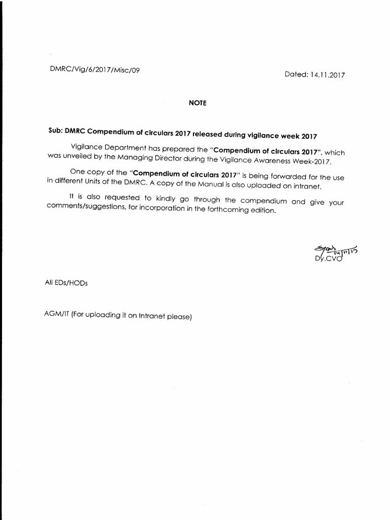 Compendium of CVC Circulars 2017 | PDF | Business