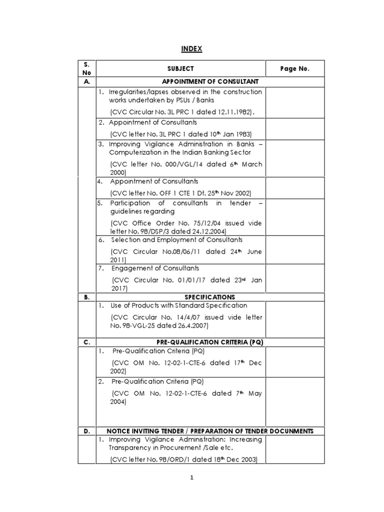 Compendium of CVC Circulars 2018 | PDF | Construction Bidding | Consultant