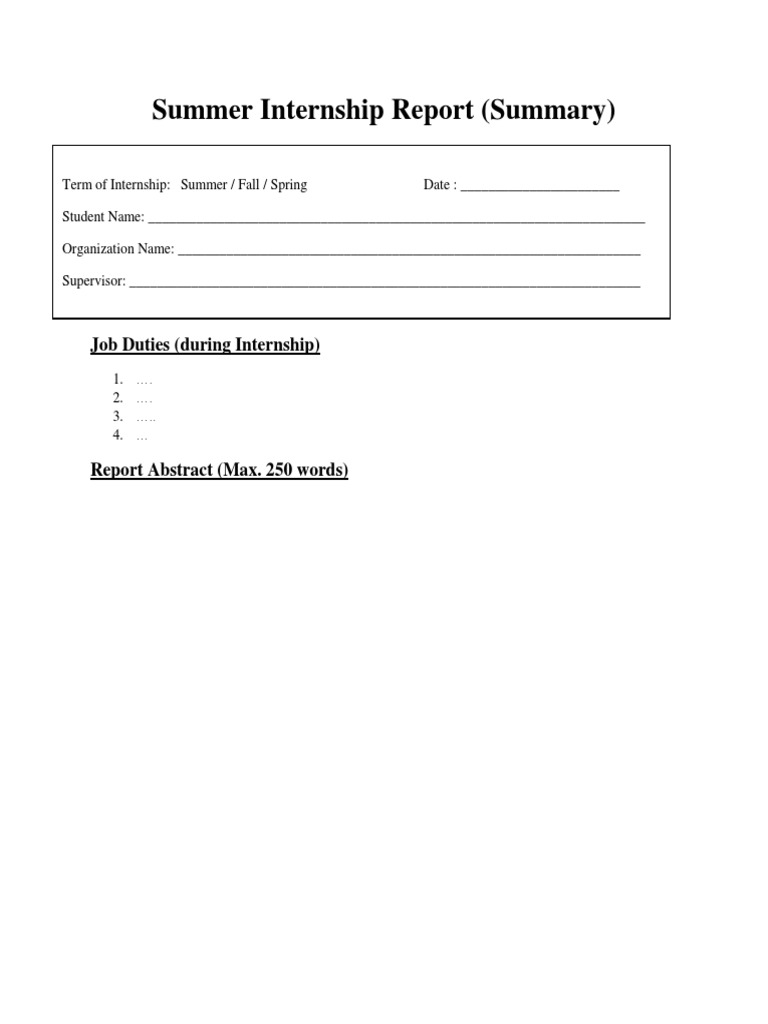 Internship Report Summary | PDF