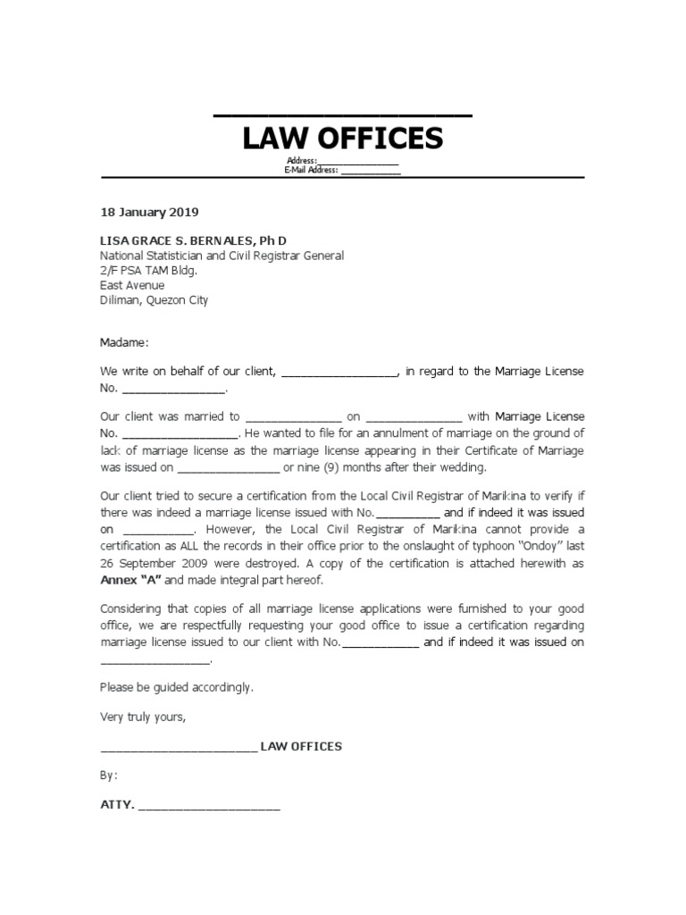 Letter Request To PSA | PDF