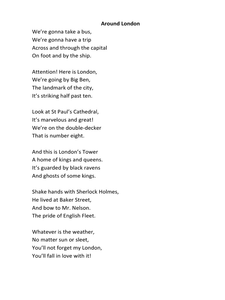 Around London Poem | PDF