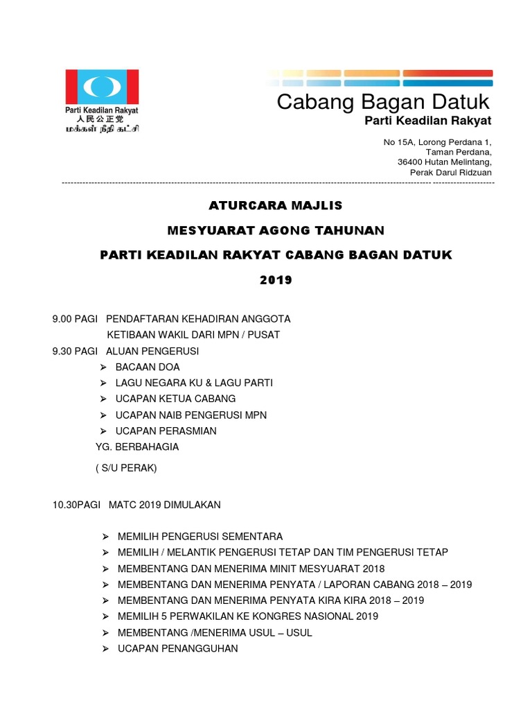 Aturcara Majlis With Headletter | PDF