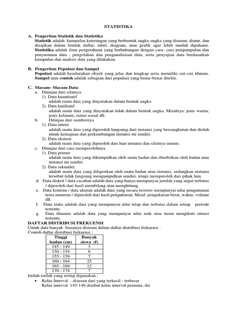 Ringkasan STATISTIKA-1 | PDF