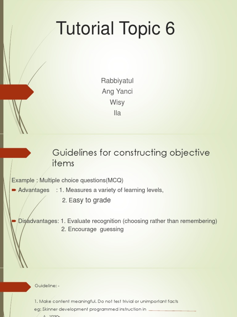 Tutorial Topic 6 Assesment | PDF