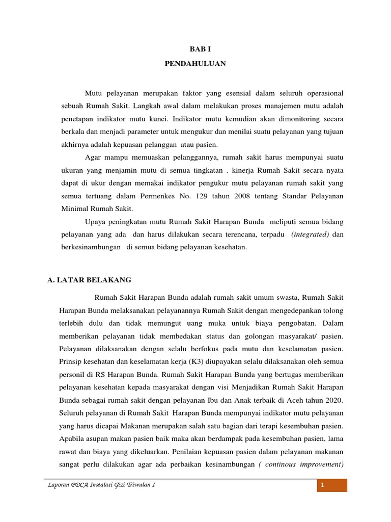 Pdca Gizi Triwulan I | PDF