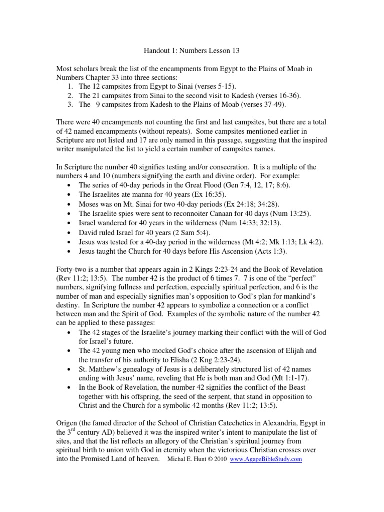 Michal E. Hunt © 2010 | PDF | Book Of Numbers | Israelites