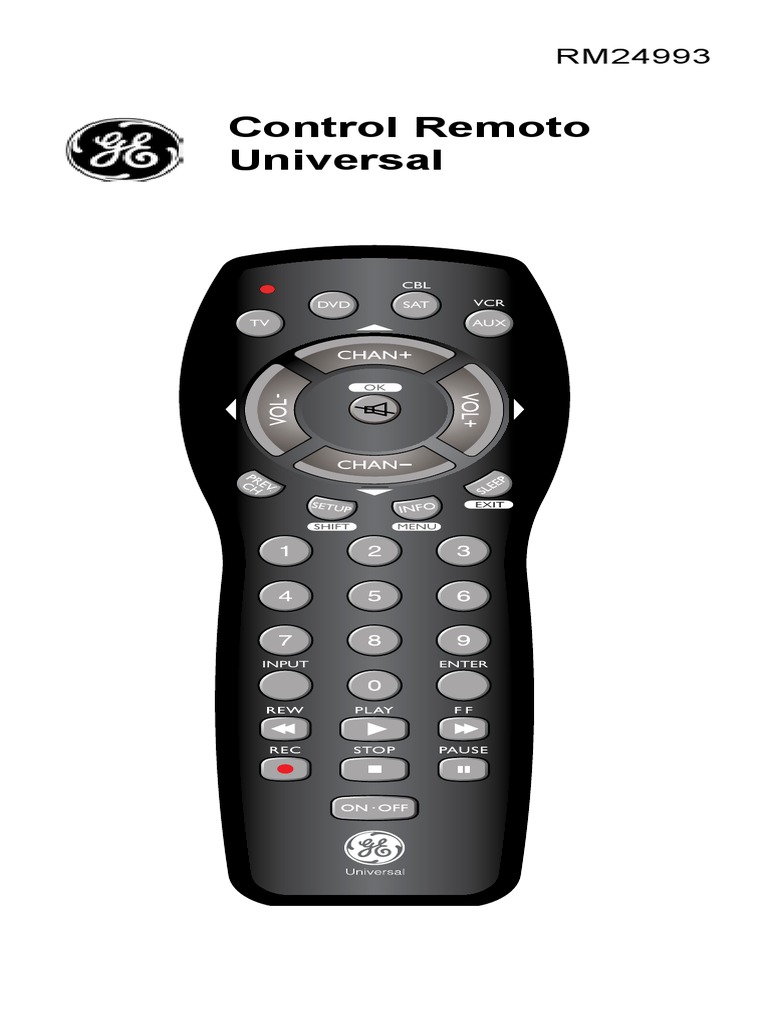 Manual Control Remoto Universal GE | PDF | Control remoto | Grabadora ...