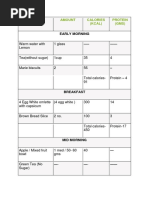 Diet & Calories Chart | PDF | Vegetables | Drink