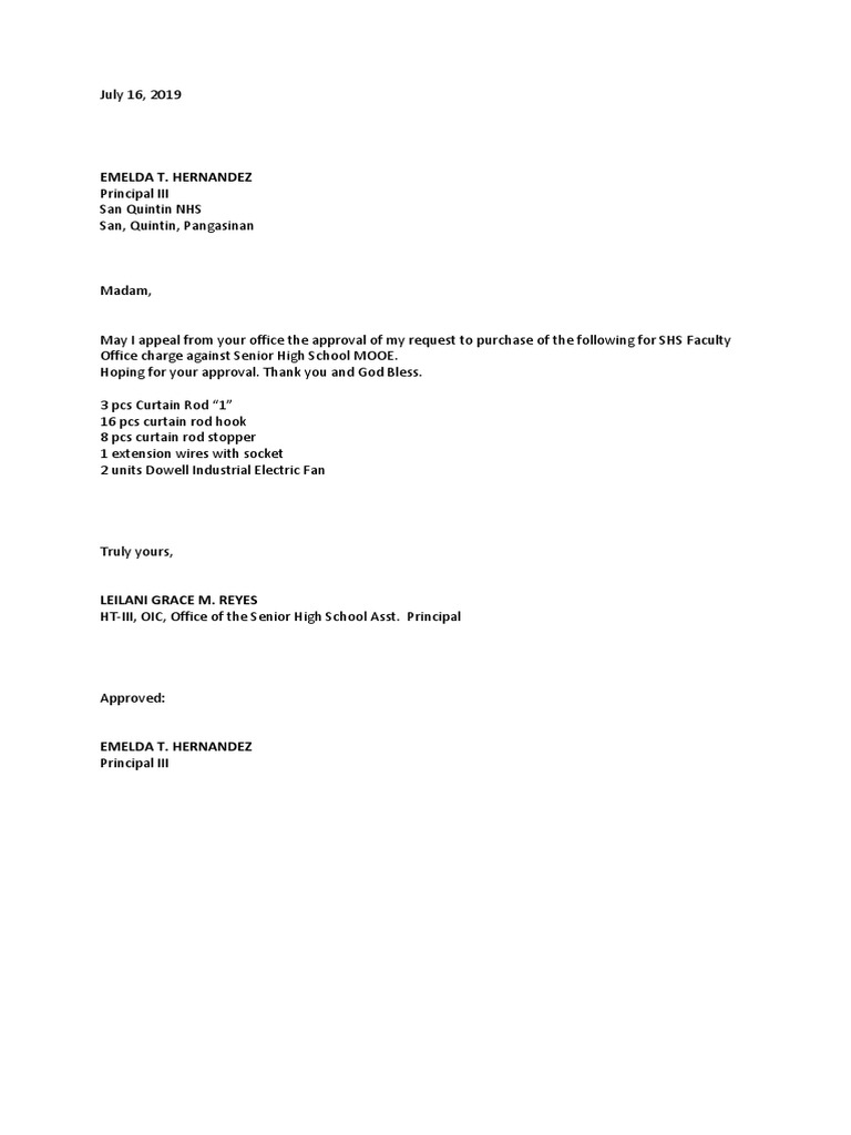 Request Letter | PDF